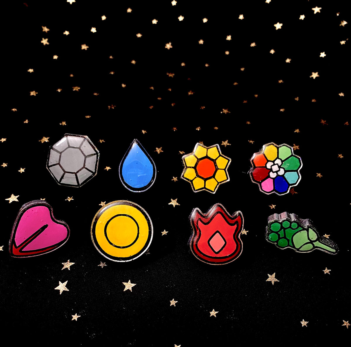 1st Gen Gym Badges Pins – Geeks & Glitter Co.